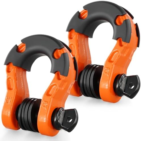 Amazon.com: VEVOR 3/4" D Ring Shackle, Orange Shackles for Truck with 7 ...