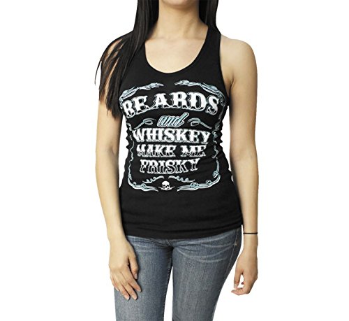 Outlaw Threadz Women's Beards Whisky Tank Top(Black,2X-Large),1 Pack ...