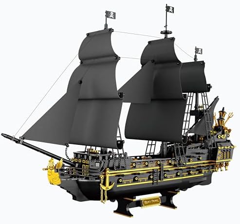 Amazon.com: SEMKY Pirate Series Black Devil Pirate Ship MOC Building ...