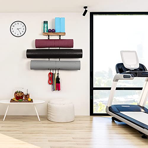Snapklik.com : 2 PACK Yoga Mat Holder Wall Mount Yoga Mat Storage Shelf ...