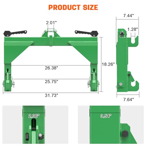 Snapklik.com : Green Heavy Duty 3 Point Quick Hitch Adaption, 3000 Lbs ...
