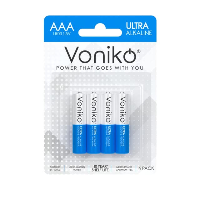 Voniko AAA High Performance Alkaline Non-Rechargeable Batteries (Pack ...