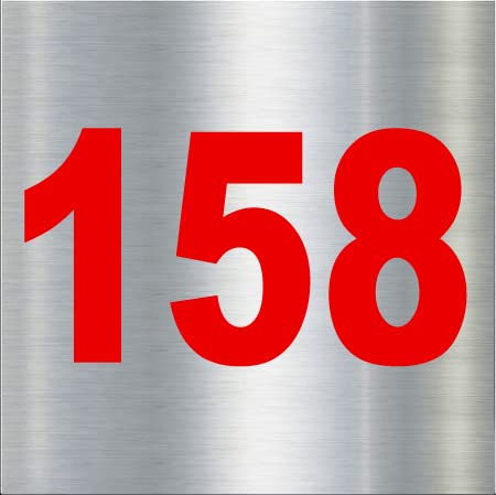 Number Plate 158 Room, Door No,Rack Numbers Warehouse, Steel Brushed ...