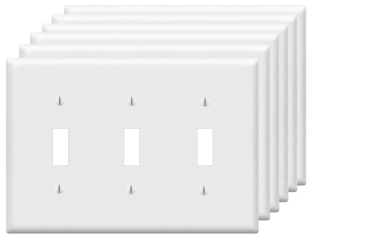 Toggle Light Switch Wall Plates 3-Gang Switch Electrical Cover Plate ...