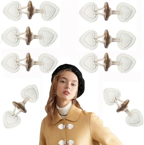 RXKFIGX 8 Sets PU Leather Resin Horn Toggle Closure Buttons Sew-On for ...