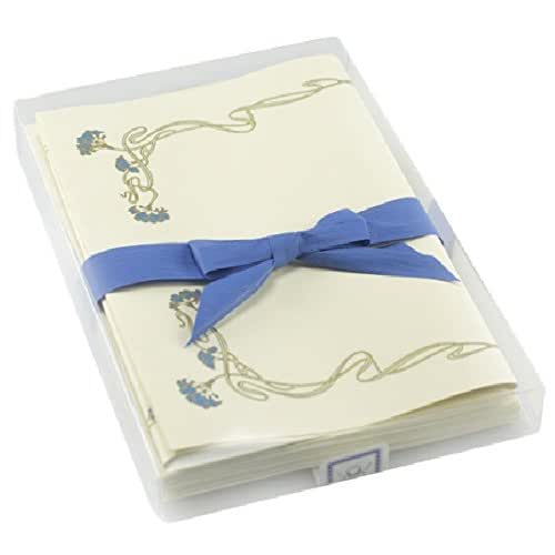 Amazon.com: Il Papiro Firenze -"blue floral frame" watermarked writing ...