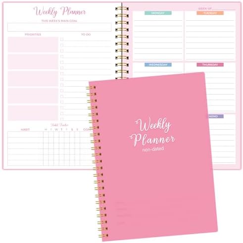 Weekly Planner Undated A5 Diary To Do List Notebook With Habit Tracker ...