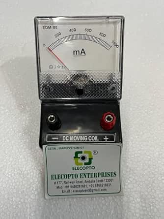Elecopto Ampere Meter Square 0-1000 DC | Moving Coil Ampere Meter ...