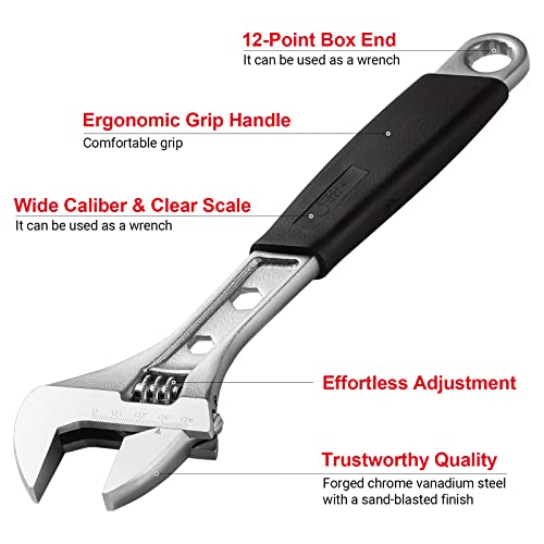 Jetech 12 Inch Adjustable Wrench with Softgrip Handle – Professional ...