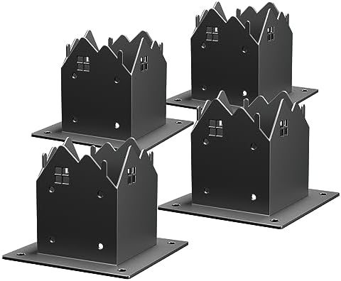 Yidi 4 x 4 Post Base 4PC, Deck Post Base Inner Size 3.5 x 3.5 inch ...