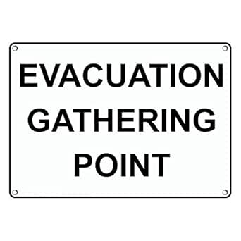 Amazon.com: Weatherproof Plastic Evacuation Gathering Point Sign with ...