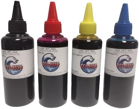 Amazon.com: Eco Rush Ink Water Based Solvent Ink 100ml Bottle Set ...