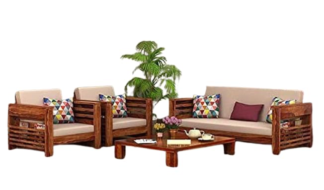 Tiber Furniture Solid Sheesham Wood Sofa Set 5 Seater | Five Seater ...
