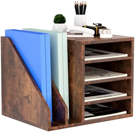 PAG Wood Desktop File Organizer Mail Sorter,Office Desk Letter Tray ...