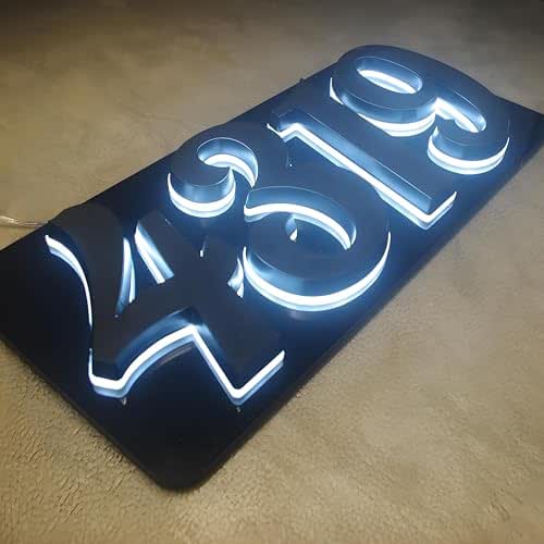 Amazon.com: Custom Outdoor Illuminated House Numbers for Street Address ...