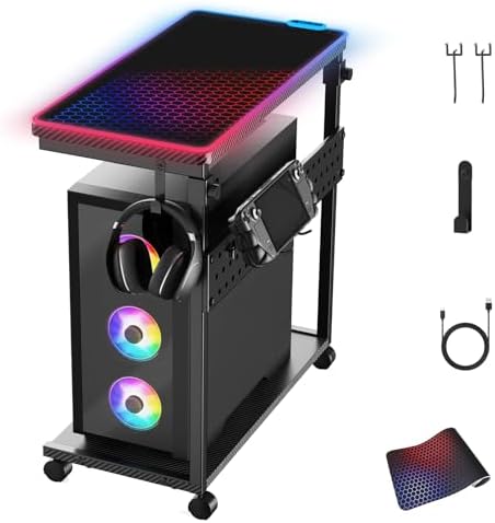 Amazon.com: Ergonomic Computer Tower Stand, Height Adjustable 2-Tier PC ...