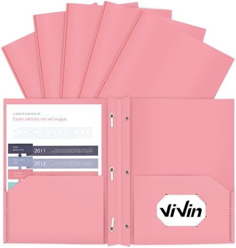 Amazon.com : ViVin 12-Pack Durable 3-Prong Plastic Folder, Heavy Duty ...