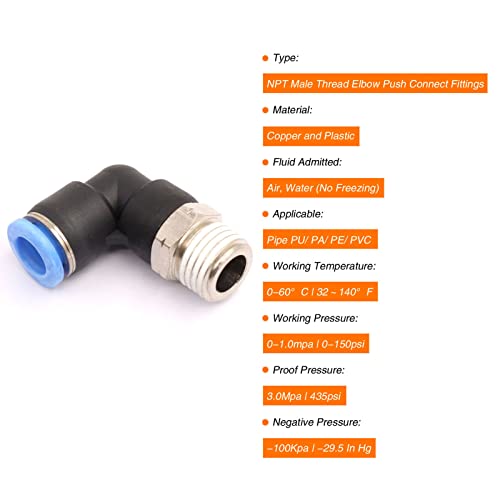 Snapklik.com : CEKER 1/2 Elbow Male Airlines Push Fittings 90 Degree ...