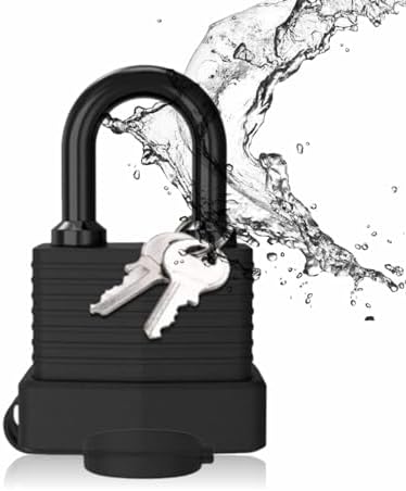 MRDTech Waterproof Padlock Heavy Duty Padlock with 2 Keys High Security ...