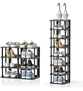 Amazon.com: White Bamboo Shoe Rack for Small Spaces 6 Tier Tall ...