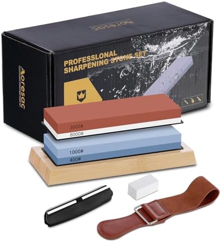 Knife Sharpening Stones Set, Professional 400 1000 3000 8000 Grit ...