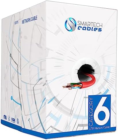 Amazon.com: Smartech Cables CAT6 Plenum Cable 1000ft (CMP) | Bulk Ethernet Cable 1000ft | 23 AWG ...