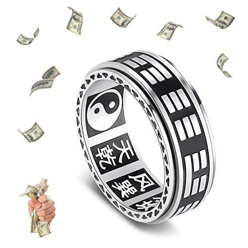 Snapklik.com : Yin Yang Ring Spinner Ring Titanium Steel Feng Shui Ring ...