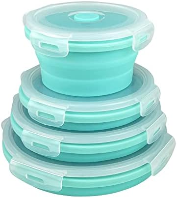 Amazon.com: Set of 4 Collapsible Silicone Food Storage Container ...