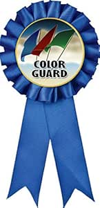 Amazon.com: Color Guard Blue Rosette Ribbon, Color Guard Trophy Ribbon ...