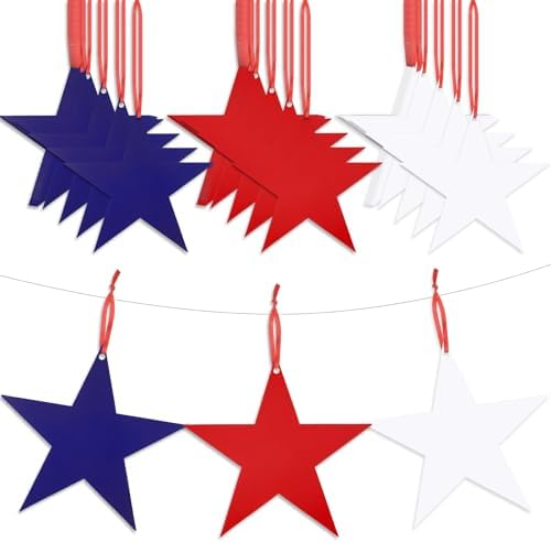 Amazon.com: MotiMind 60 Set 4th of July Star Cutouts Patriotic Star ...