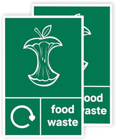 Food Waste Stickers for Bins (100 x 150 mm) Waterproof General Waste ...