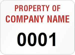 Amazon.com : Asset Label, Property of Company Name with Numbering ...
