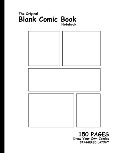 Original Blank Comic Book: 7.5 x 9.25, 150 Pages, Comic Panel, Draw ...
