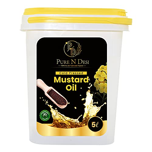 PURE N DESI Cold Pressed Mustard Oil | Kachi Ghani Sarso oil 5 Litre ...