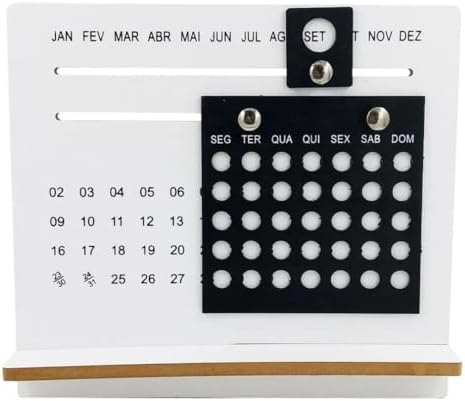 Calendário De Mesa Decorativo 24x22cm Com Marcadores De Mes Dia e ...
