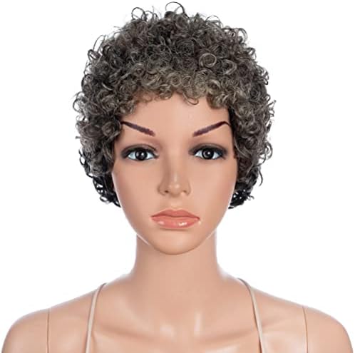 Amazon.com : Style Icon Afro Wigs Human Hair Short Curly Wigs Glueless ...