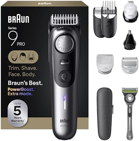 Braun All in One Shaving Set for Men, Series 9 AIO 9550, Beard, Face ...