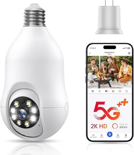 Amazon.com : COMBATH Light Bulb Security Camera with E27 Socket Outdoor ...