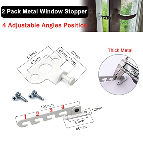 Window Locks, 2 Pcs White Window Limiter, Adjustable Position Casement ...