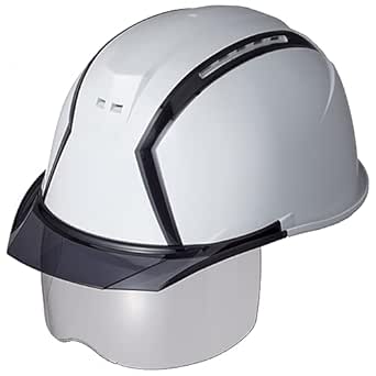 Amazon | [住ベテクノプラスチック]シールド面付き遮熱ヘルメット 作業用 通気孔付き MXCS-B N-COOL スノーホワイト/スモーク | ヘルメット | 産業・研究開発用品 通販