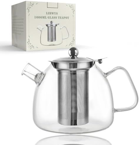 Sabichi 750ml Glass Teapot with Infuser - Stainless Steel Infuser and ...