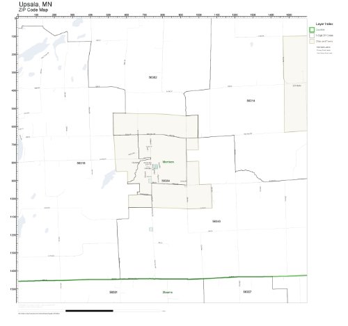 ZIP Code Wall Map of Upsala, MN ZIP Code Map Laminated: Amazon.com ...