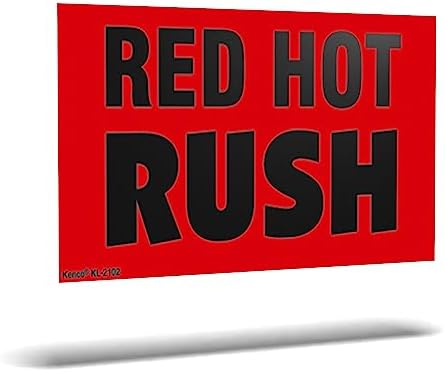 Amazon.com : Kenco 3" X 5" Red Hot Rush Fluorescent Shipping Label ...