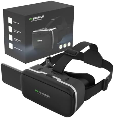 VR SHINECON Virtual Reality Headset, Lightweight VR Goggles, Adjustable ...