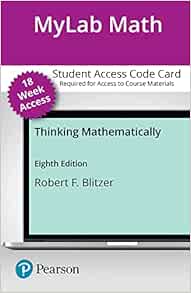 Amazon.com: Thinking Mathematically -- MyLab Math with Pearson eText Access Code: 9780137551224 ...