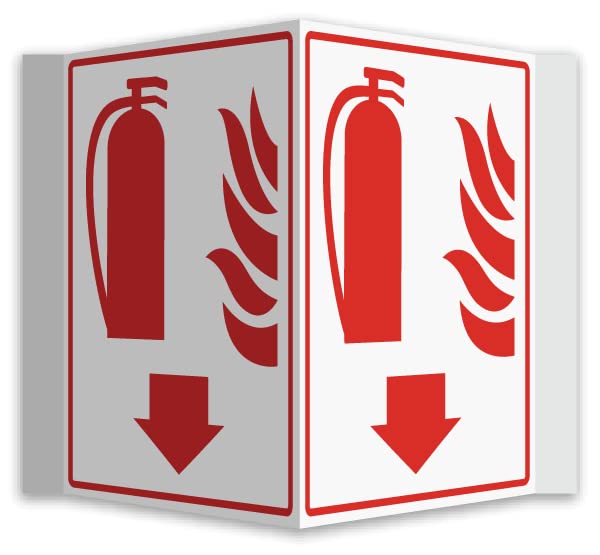 3 - Way Fire Extinguisher Symbol sign, Acrylic board fixed with PVC ...