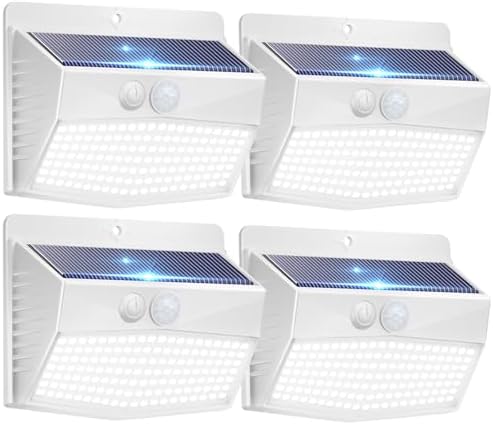 UPKOCH 100LED Waterproof Solar Security Motion Sensor Outdoor Wall ...
