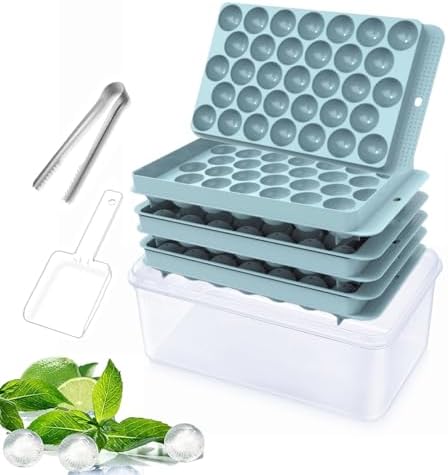 Amazon.com: Icediver Circle Ball Ice Trays for Freezer with Lid & Bin ...