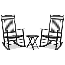 Shop for MUPATER Outdoor Rocking Chair Set 3-Piece Patio Wooden Rocker ...