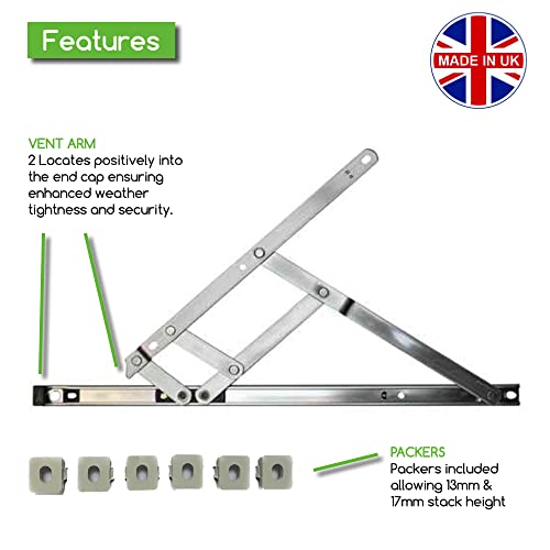 Genius 16” (400mm) Retrofit UPVC Window Friction Stay Hinges Top Hung ...